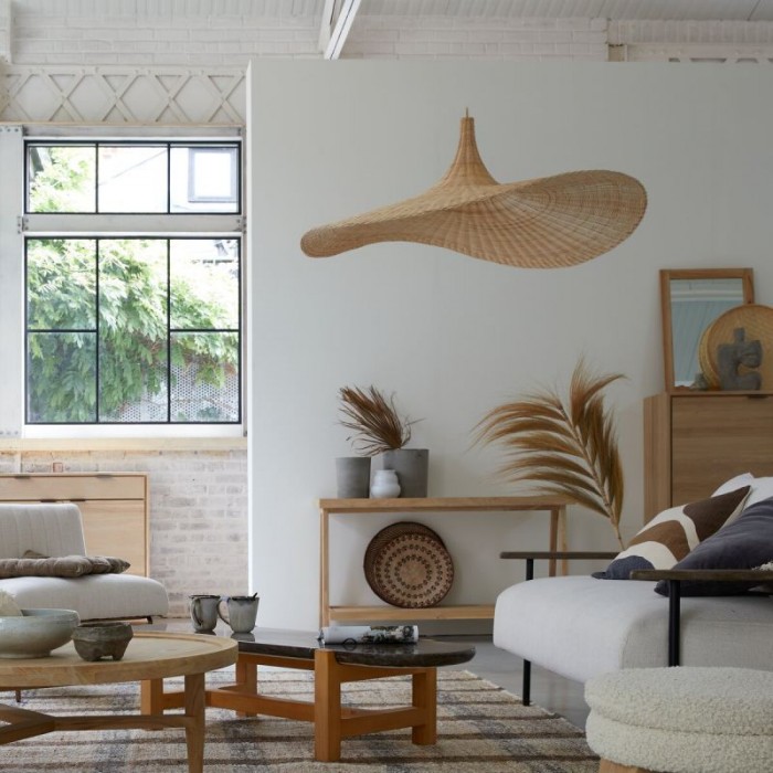 Rustieke rotan strohoed design hanglamp | Homelights