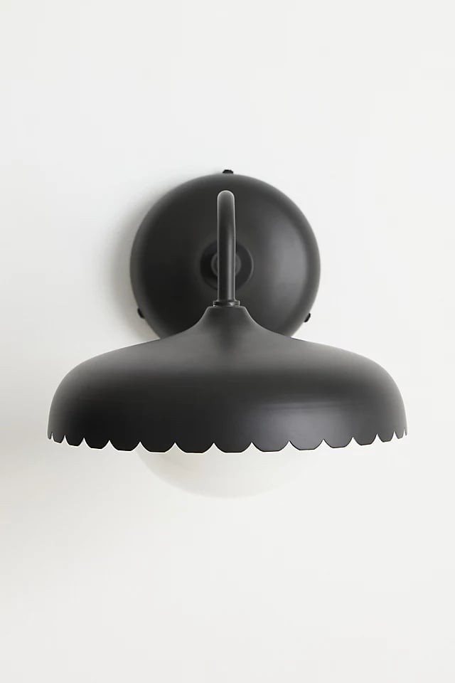 Rayla Outdoor Wall Sconce Light – Scallop Edge Modern Metal Design for ...