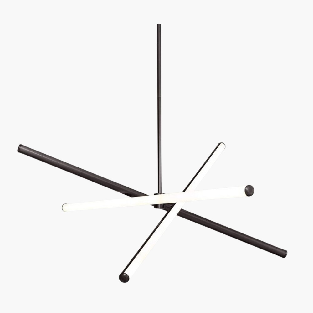 Voro Minimalist Chrome Light Rods - LED Semi-Flush Mount Ceiling Light ...