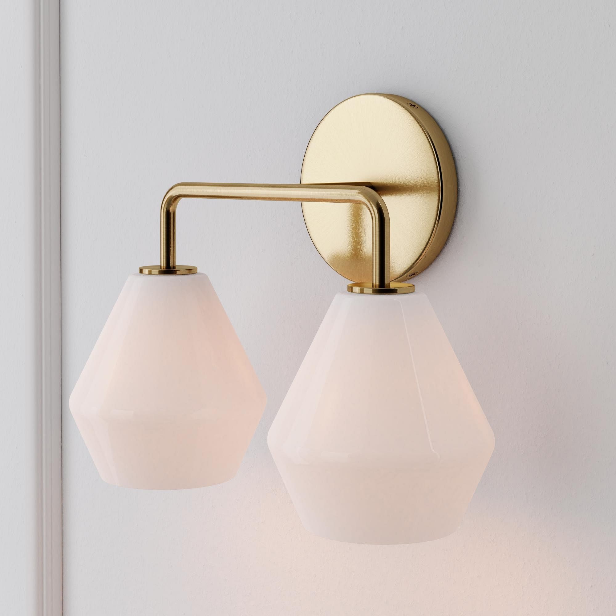 Merin Multi Head Dressing Table Wall Lamp - Metal And Glass Sculptural ...