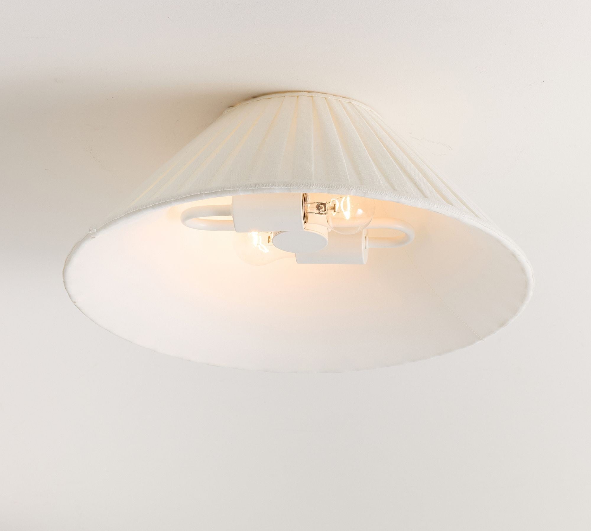 Luvora Pleated Shade Flush Mount - Fabric Round Design for Low Ceilings ...
