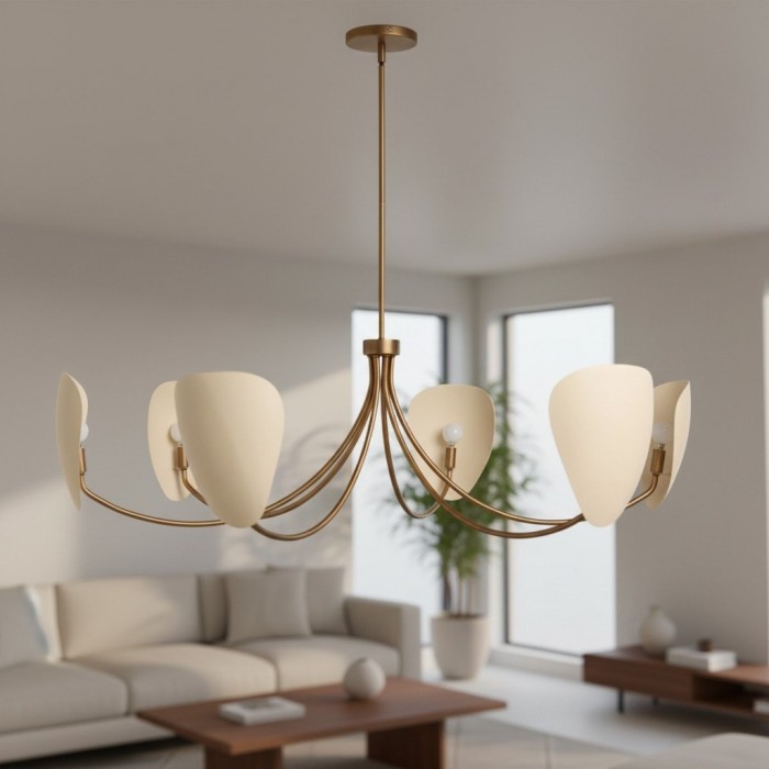 Shella Artistic Chandelier - Curved-arm Design for Dining rooms or ...