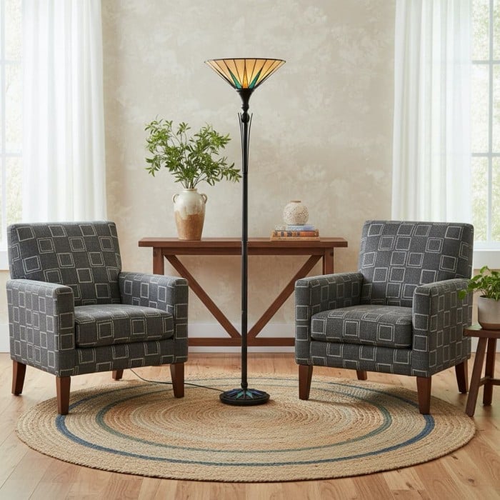 TF Dark Star Stained Glass Star Pattern Floor Lamp - Tiffany Style ...