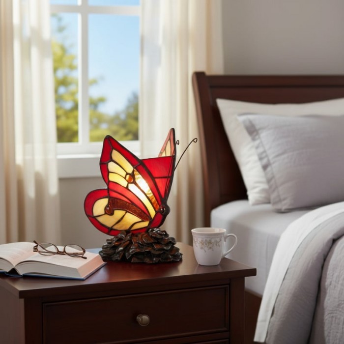 TF Butterfly Table Lamp - Nature-Inspired Glass Design Perfect for ...