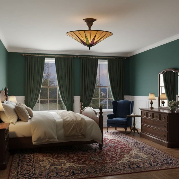 TF Dark Star Tiffany Ceiling Lamp - Stained Glass Star Design for ...