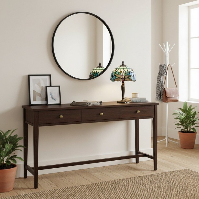 TF Dragonfly Hand-Cut Table Lamp - Vintage Stained Glass for Bedroom or ...