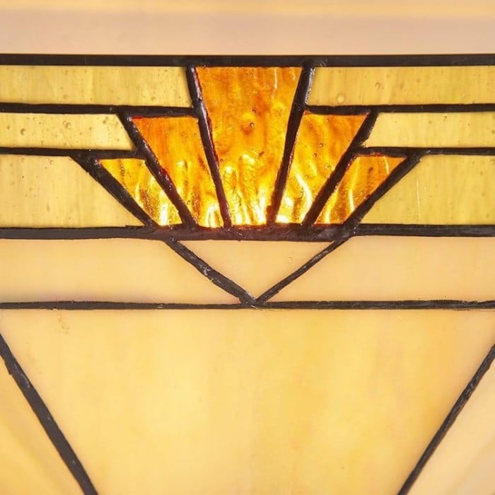 TF Nevada Ziggurat Wandleuchte – Art-Deco-Wandleuchte aus Buntglas für ...