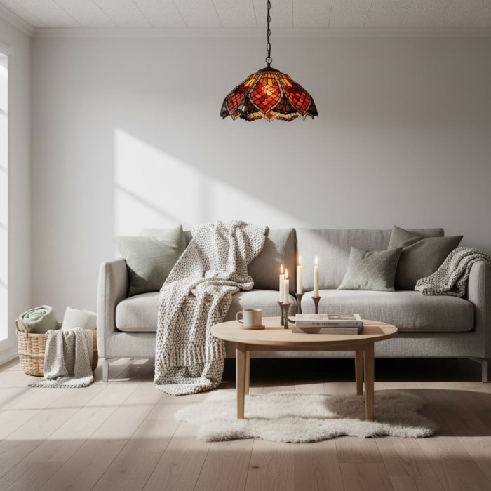 TF Orsino Vintage Art Deco Pendant Light - Textured Glass Lighting for ...