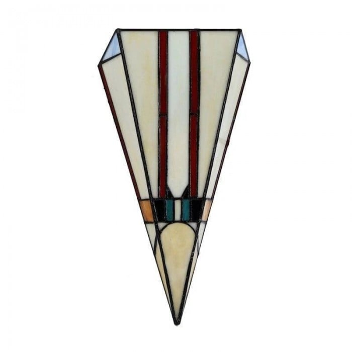 TF Sorenia Art Deco Wandleuchte aus Buntglas - Handgeschliffene ...