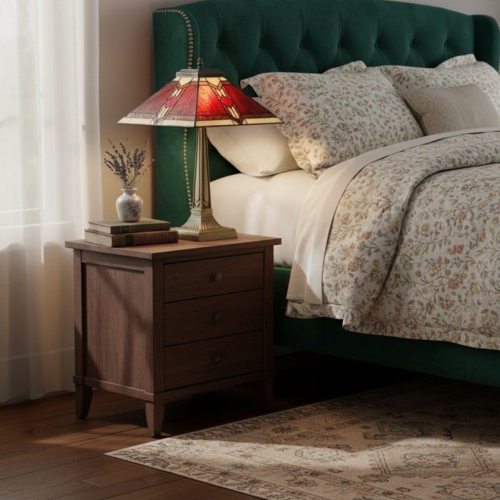 TiffStar Stained Glass Table Lamp - Vintage Style Stained Glass ...