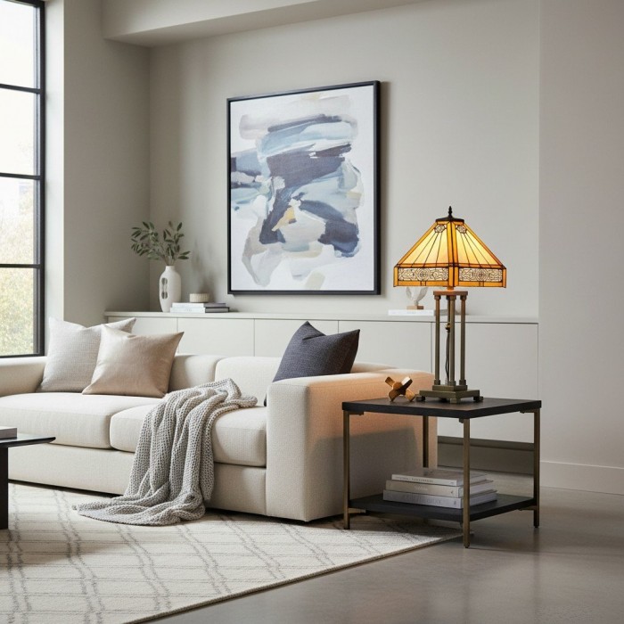 Velora Artisan Dragonfly Stained Glass Table Lamp - Vintage Tiffany ...