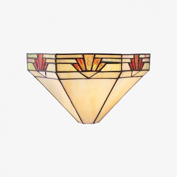 TF Nevada Ziggurat Wandleuchte – Art-Deco-Wandleuchte aus Buntglas für ...