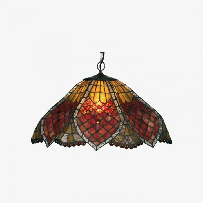 TF Orsino Vintage Art Deco Pendant Light - Textured Glass Lighting for ...