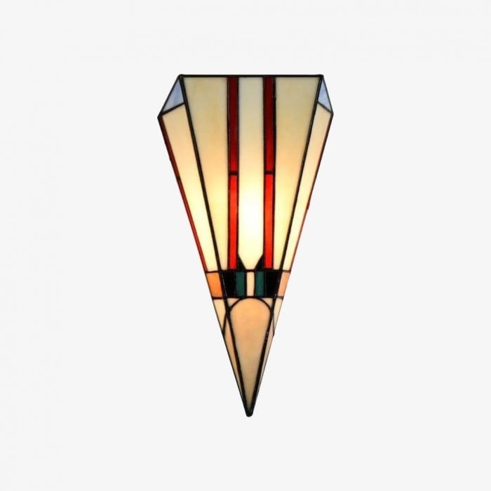 TF Sorenia Art Deco Wandleuchte aus Buntglas - Handgeschliffene ...