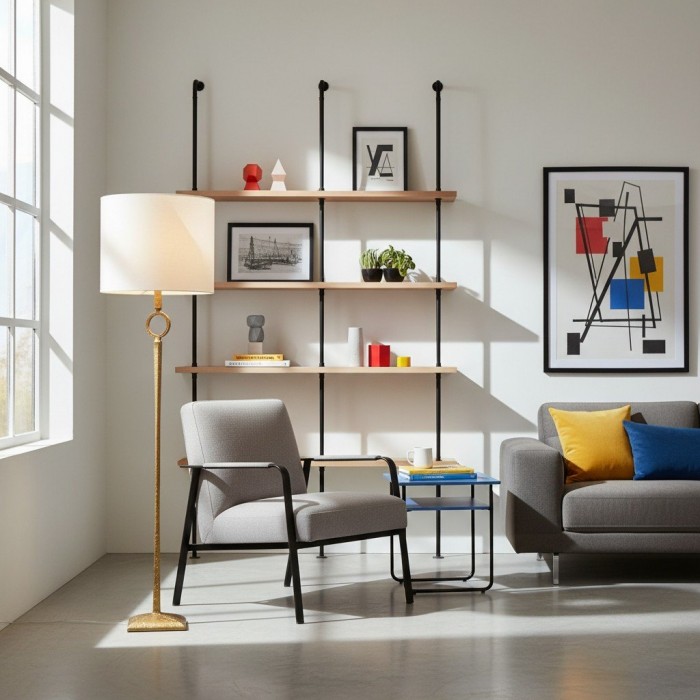 Trova Wrought Iron Floor Lamp - Single-Pole Design for Bedroom and ...