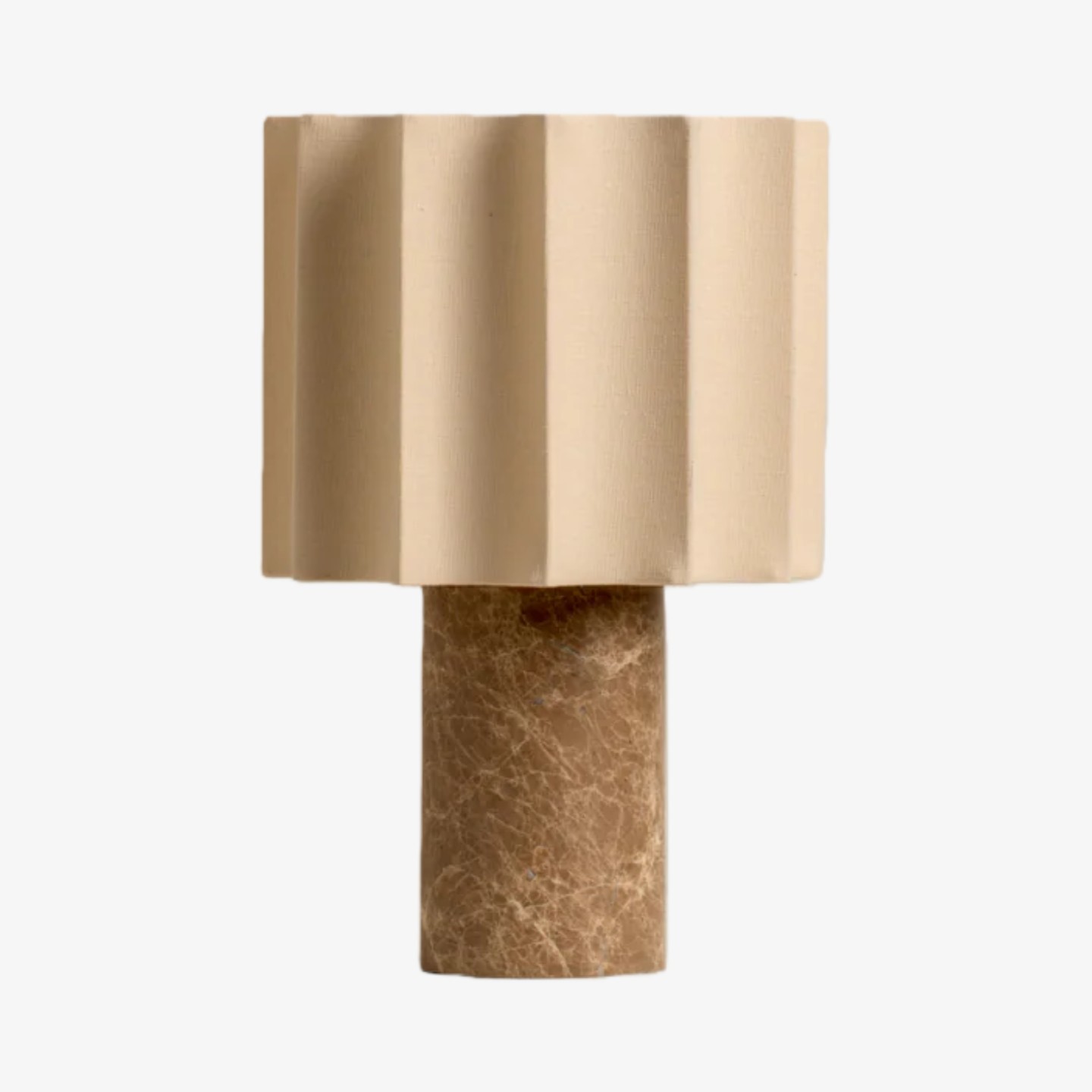 Cavilon Table Lamp with Fan-Shaped Linen Shade - Stone Finishes ...